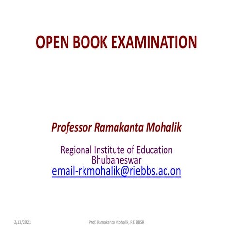 Open book examination | PPTX
