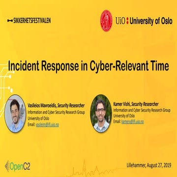 Incident Response in Cyber-Relevant Time - OpenC2 | PPT