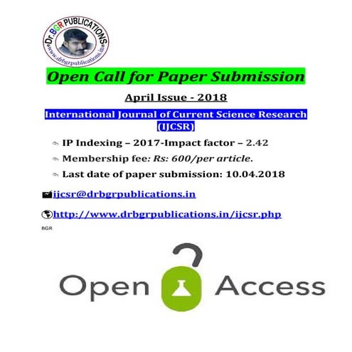Open call for paper submission - april 2018 | PDF