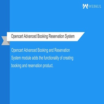 Opencart Advanced Booking Reservation System | PDF