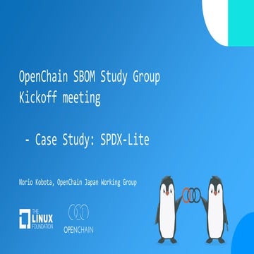 SBOM Study Group Kick-Off 2024-07-30-SPDX-Lite | PDF