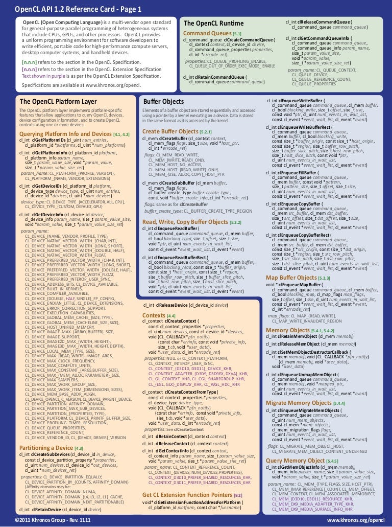 Opencl cheet sheet