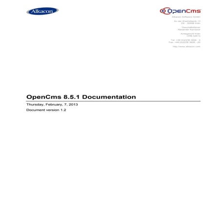 Open cms 8.5.1_documentation_v1.2 | PDF