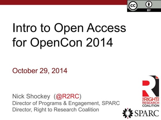 The OpenCon Intro to Open Data | PPT