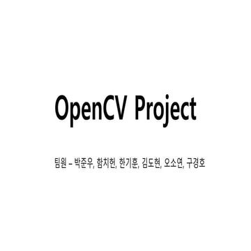 프로젝트 초안 발표 - OpenCV (한양대 오픈소스동아리) | PPTX