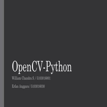 Pengenalan Pemrosesan Citra melalui OpenCV-python | PPTX