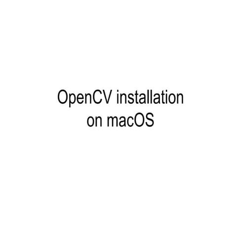 Macos 에 Opencv3 설치 후 Xcode 로 프로젝트 불러오기 Ppt