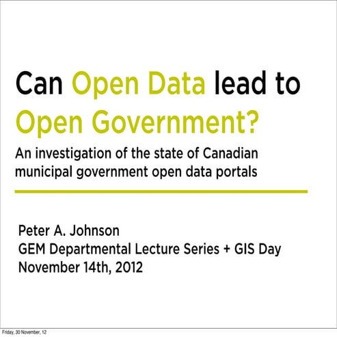 Can Open Data lead to Open Government? | PPT