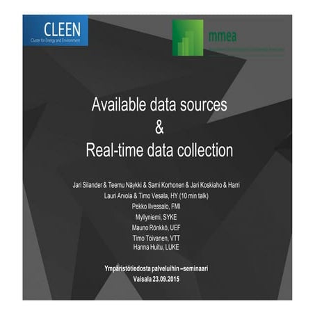 Available data sources & Real-time data collection | PPT