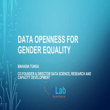 Data Openness For Gender Equality Ppt
