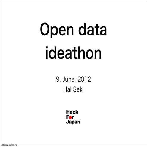 Open data ideathon | PPT