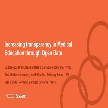 Increasing transparency in Medical Education through Open Data | PPT