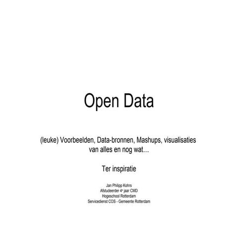 (Open) Data Voorbeelden | PPT