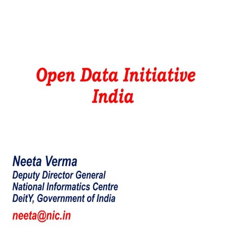 Open Data Initiative India | PPT