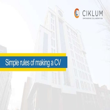 Simple rules of making CV | PPT