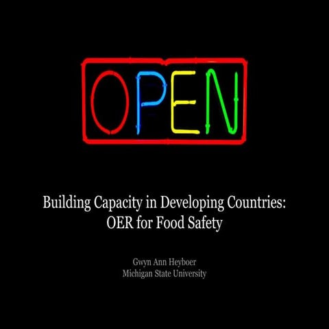 Building Capacity in Developing Countries: OER for Food Safety | PPT