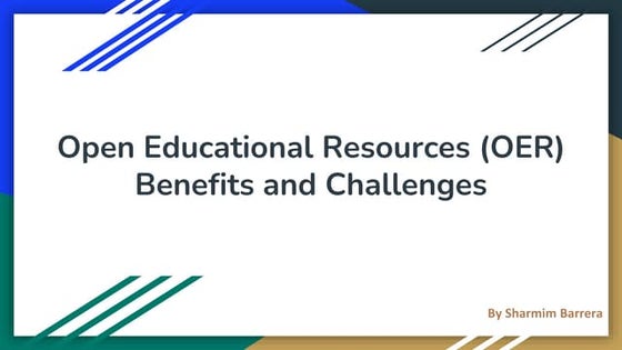 Reflection on Open Education Resources (OER) | PPT