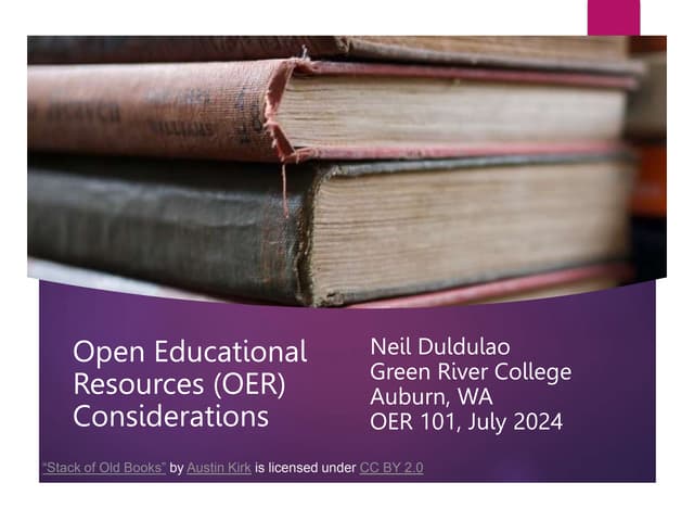 Open Educational Resources (OER) Considerations | PPT Open Educational Resources (OER) Considerations | PPT