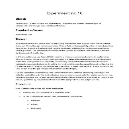 open ended lab Muhammad Faheem 21CH057.docx | Chemistry | Science