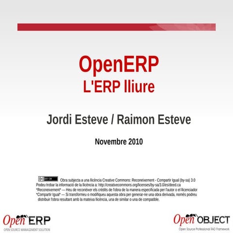OpenERP. L'ERP lliure | PPT