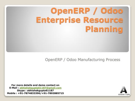 Complete step by step guide to odoo manufacturing | PDF