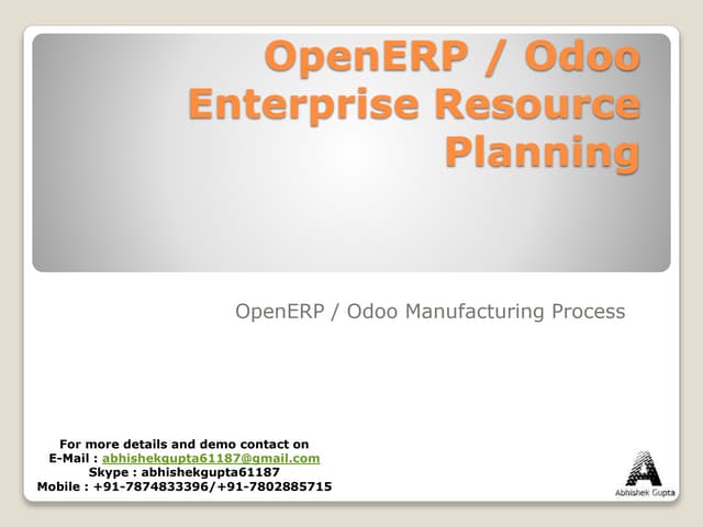 erpSOFTapp Odoo ERP Business Applications features | PDF