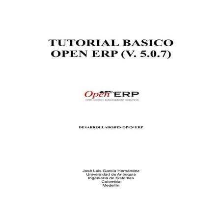 Open erp tutorial_basico | PDF