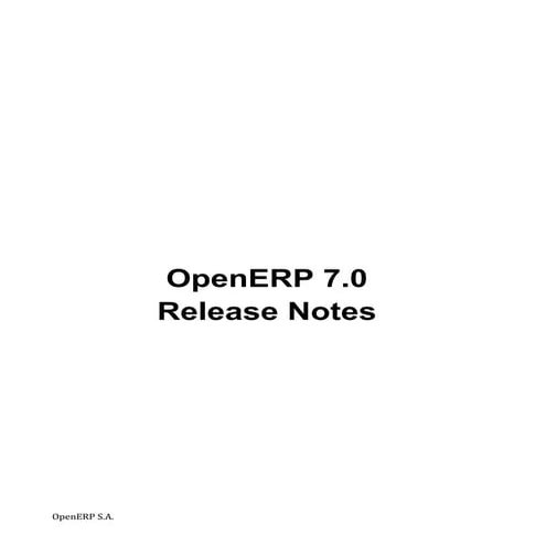 OpenERP 7.0 Release Notes | PDF