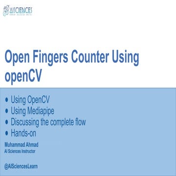 Open Fingers Counter Using Opencv Pptx