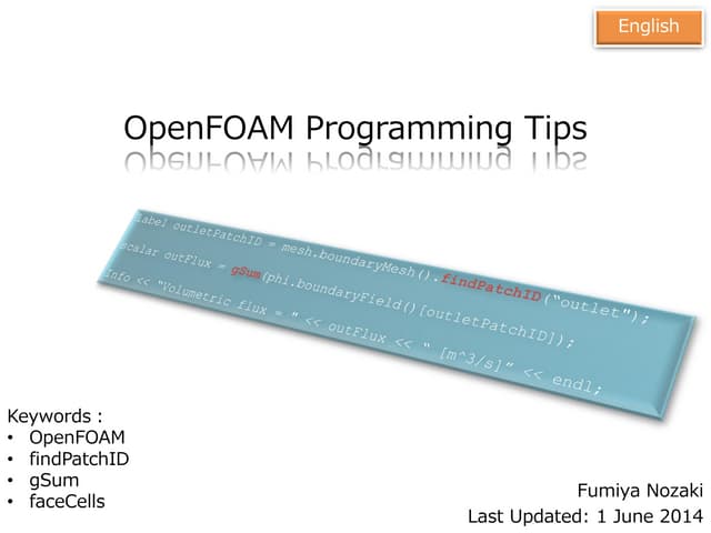 Openfoam Programming Tips Pdf Programming Languages Computing
