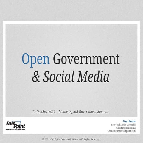 Open Government and Social Media | PPTX | Social Networking | Internet