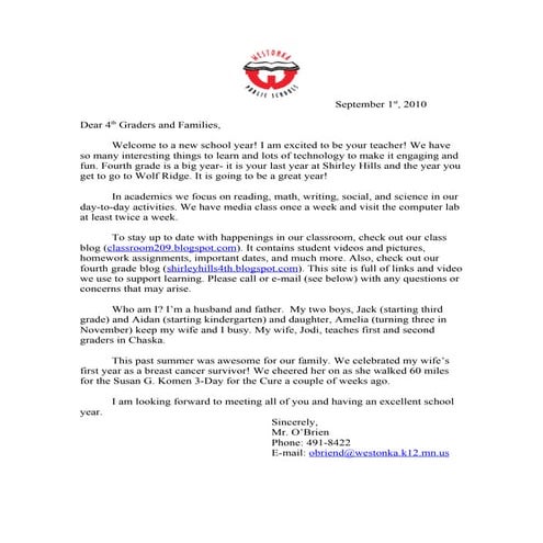 Open House Letter | DOC