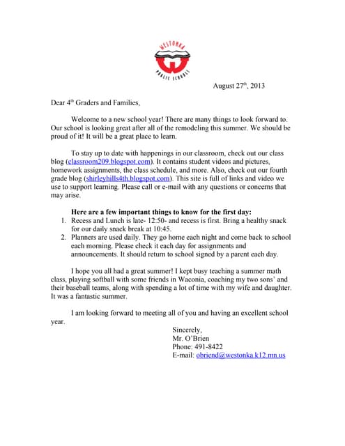 Open House Letter | PDF