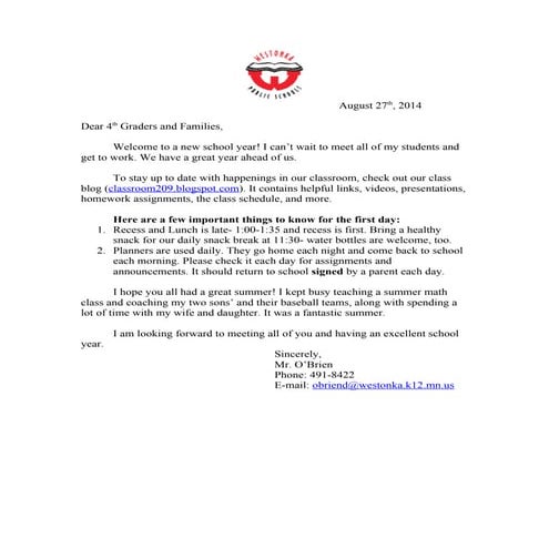 Open House Letter | PDF