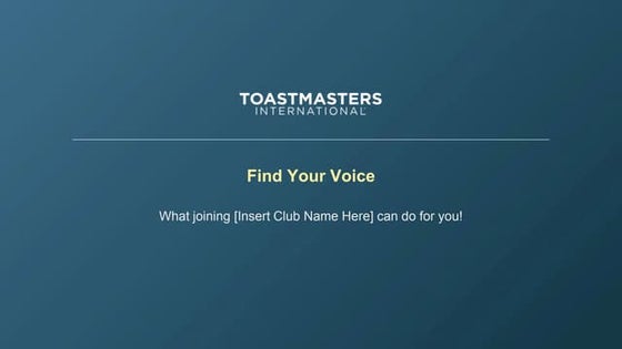 Introduction to Toastmasters | PPTX
