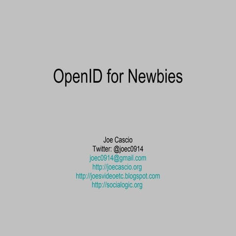 Open Id For Newbies | PPT