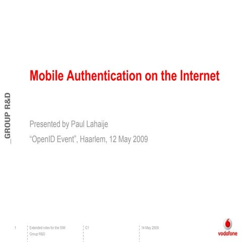 Mobile Authentication on the Internet | PPT