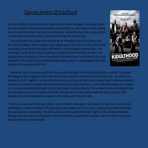 Opening analysis of kidulthood | PPTX