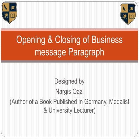 Opening and closing of business message | PPT