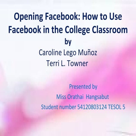 Opening Facebook for Education | PPT