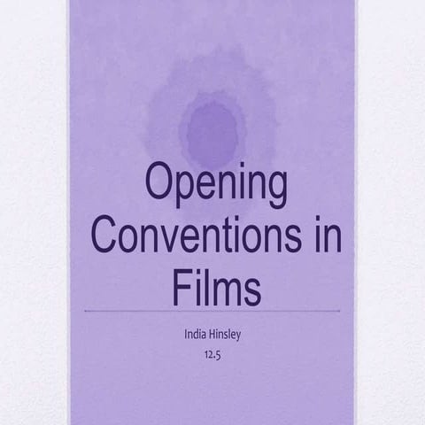As media studies foundation portfolio film opening sequence | PPTX