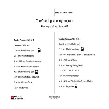 Opening meeting program - Citizen Act 2012 | PDF