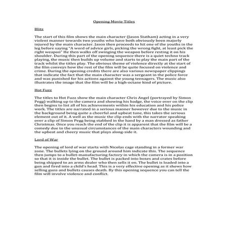 Opening movie titles | DOCX