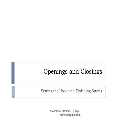 Openings and Closings | PPTX