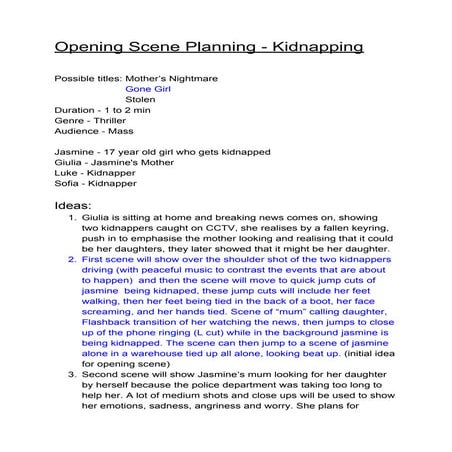 Opening scene planning kidnapping | PDF