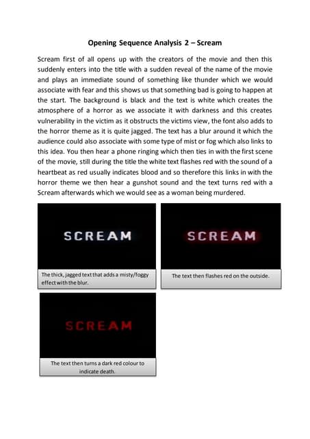 Scream opening scene analysis | PPTX
