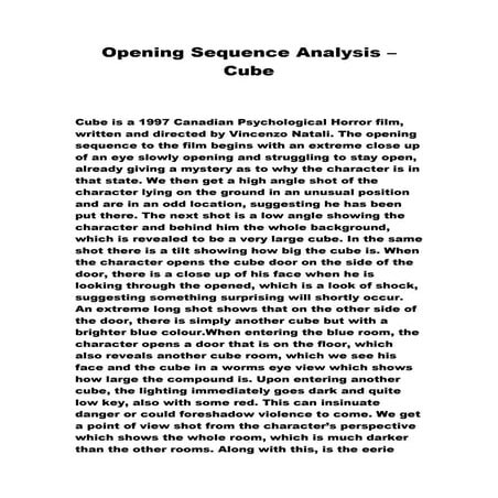 Opening sequence analysis – Cube | DOCX