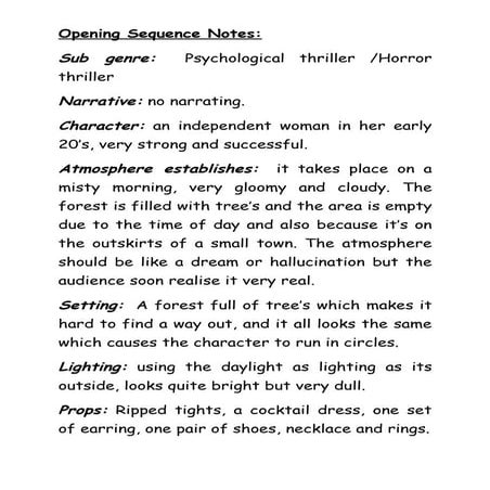 Opening Sequence Notes | PDF