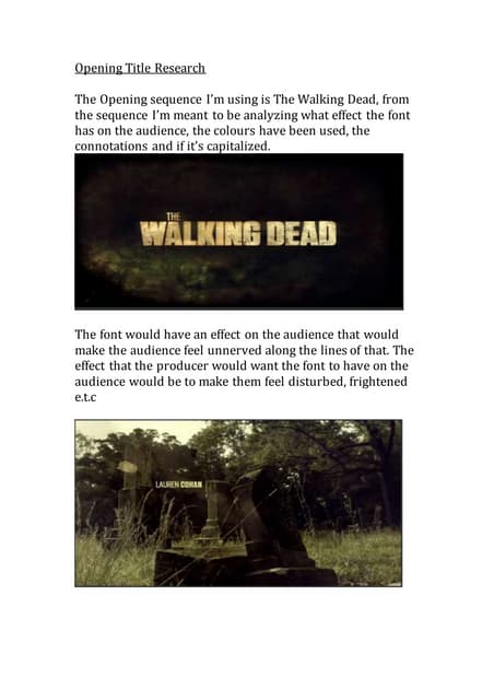 Analyse opening sequences 2 | PPT