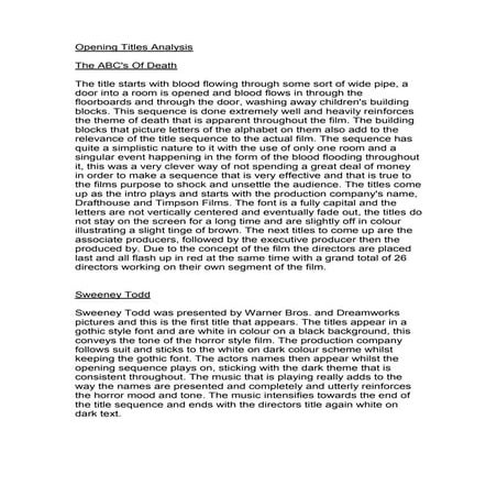 Opening titles analysis | DOCX